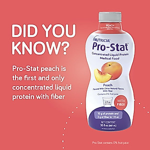 Pro-Stat Concentrated Liquid Protein Medical Food - Peach Flavor with Fiber, 30 Fl Oz Bottle