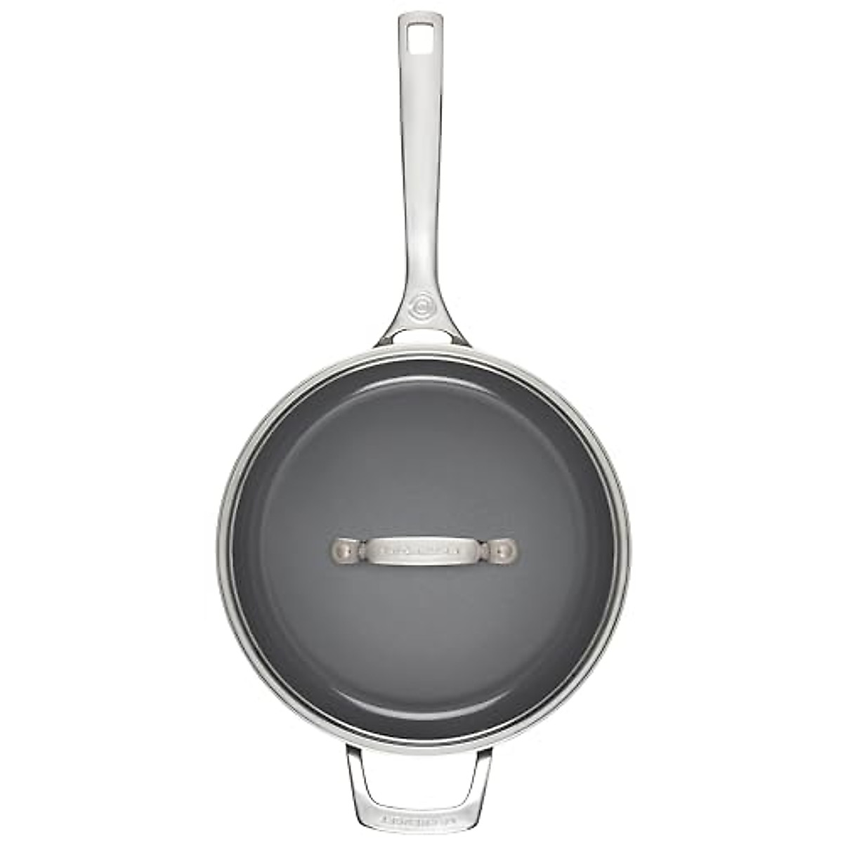 Le Creuset Essential Non-stick Ceramic Sauté Pan with Glass Lid, 4 ¼ qt.
