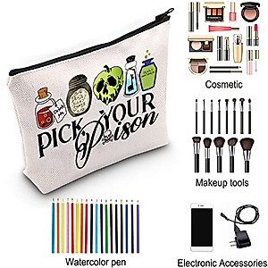ZJXHPO Halloween Evil Queen Gift Villain Lover Gift Villain Poison Makeup Bag With Zipper Villain Canvas Cosmetic Bag Survival Kit (poison)
