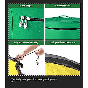 Toy Storage Organizer and Play Mat,Cartoon Storage Bucket Clothes Storage Basket Dirty Clothes Basket Children'S Toy Storage Basket