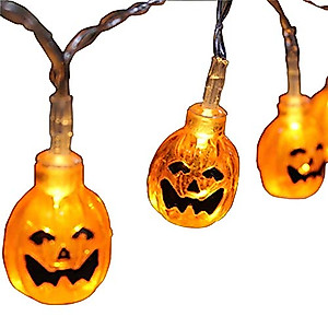 RISEDC Halloween LED String Lights Pumpkin Lantern DIY Garden Strings Home Outdoor Decor lamp Battery Powered-Pumpkin lanternA