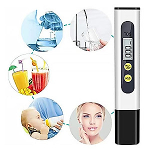 REALEGO TDS Tester, Electronic Water Meter with 0-9990 PPM Measurement Range Portable for Hydroponics, Swimming Pools, Household tap Water Quality Testing (White)