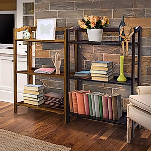 Casual Home Stratford 3-Shelf Folding Bookcase-Warm Brown