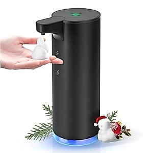 Soap Dispenser, Stainless Steel Touchless Soap Dispenser LAOPAO Rechargeable Automatic Foaming Soap Dispenser for Bathroom 9oz Foam Soap Dispenser Hand Soap Pump for Kitchen Xmas Gift