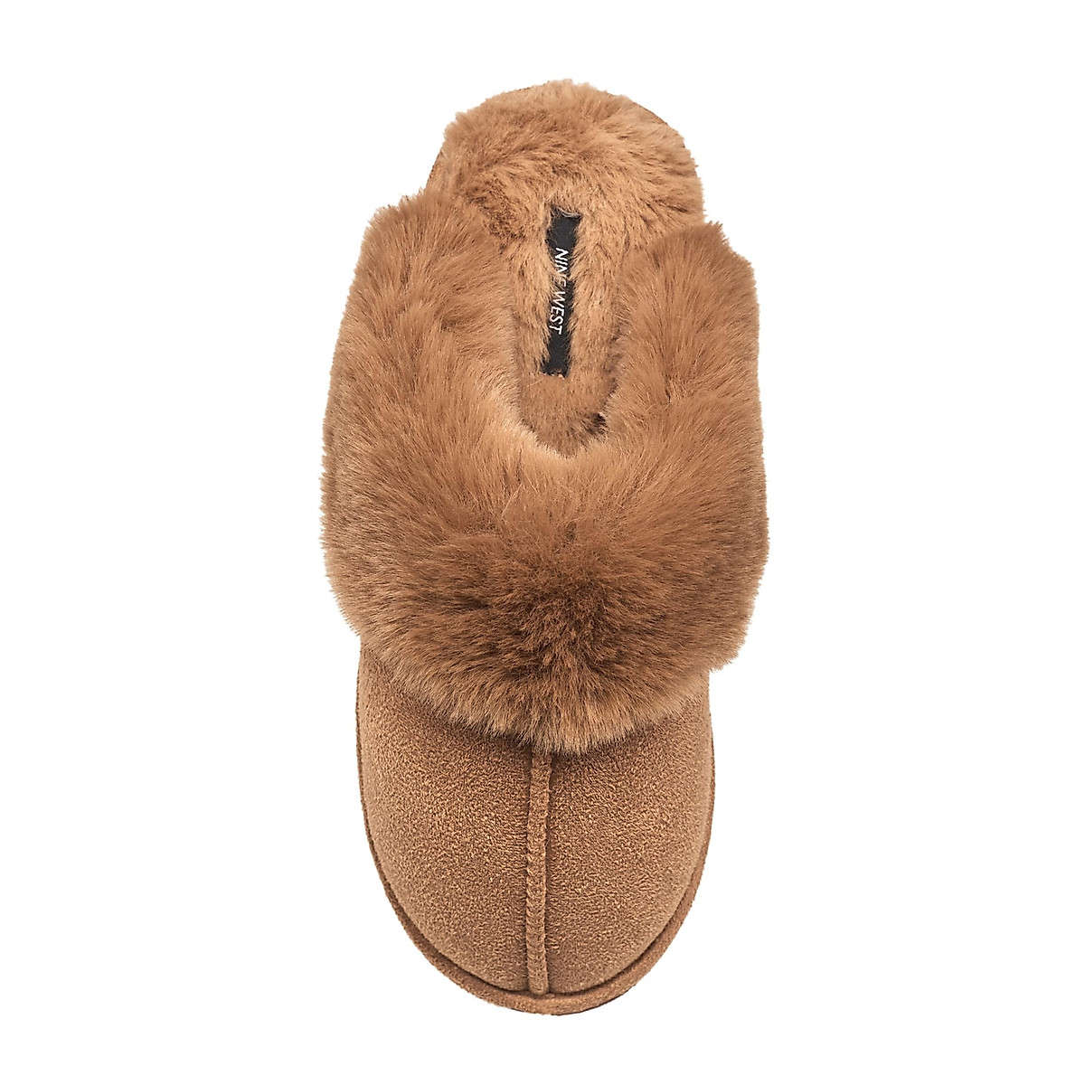 Nine West Scuff Slippers For Women, Extra Soft & Comfortable Winter House Shoes, Tan, Medium 7-8