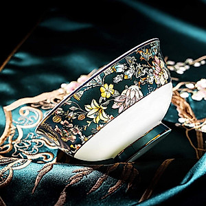 Porcelain Plate and Bowl Set,Dinnerware Set for Home or Special Restaurant, Ceramics Dinner Set, 52 Pieces Porcelain Dinnerware Sets | Bone China Soup Pot and Enamel Cereals Bowls - High-end Wedding