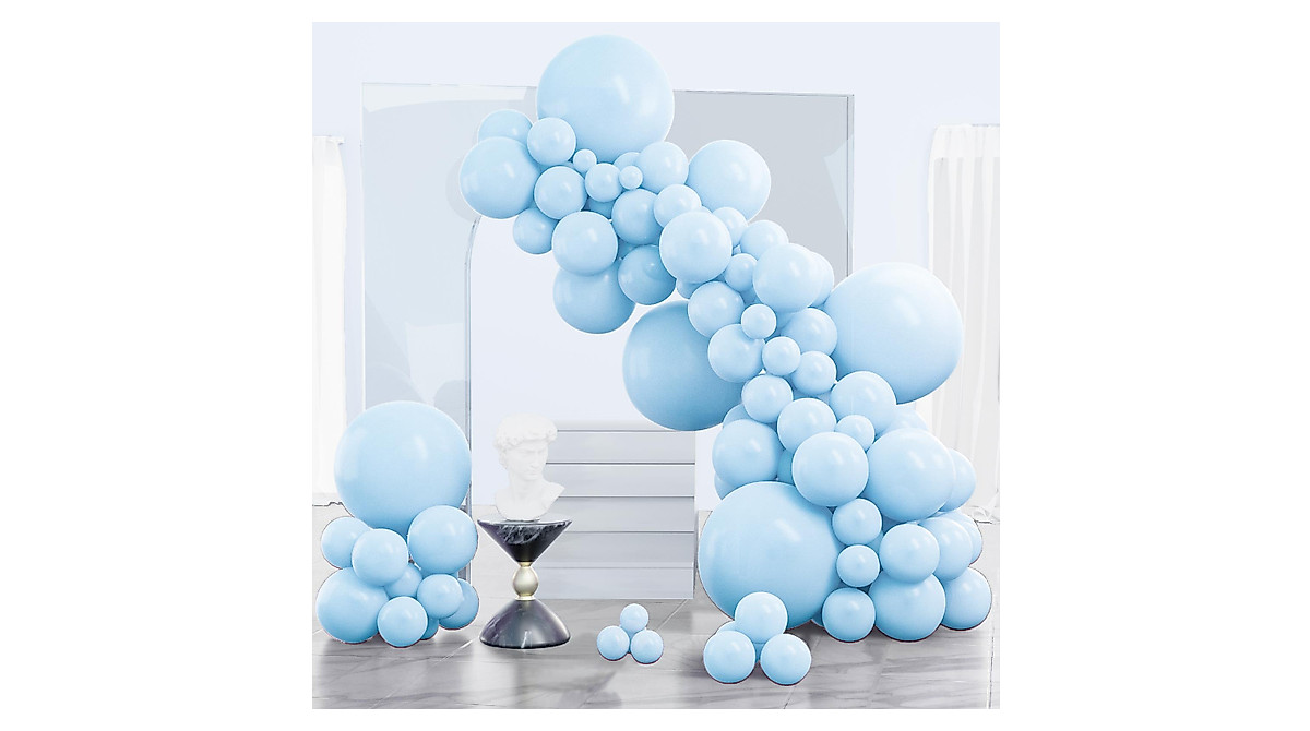 PartyWoo Baby Blue Balloons Pack of 140 for Baby Shower & Party