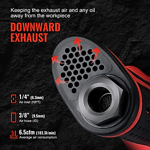 WORKPRO 1/2-Inch Air Impact Wrench, Ergonomic Design, Powerful Torque, Wide Application