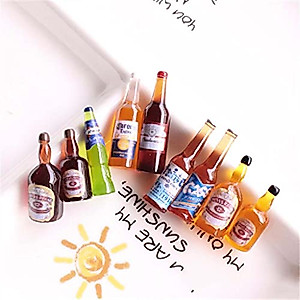 Juland 40PCS Miniature Mini Beer Drinks Decoration Beer Glass Model Mixed Wine Coffee Resin Sets Simulation Instant Model Scene Mini Tableware Dolls House