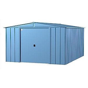 Arrow Classic Steel Storage Shed, 10x14, Blue Grey