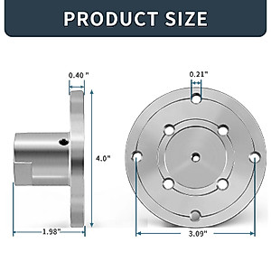 SENDUO Woodworking 4" Lathe Faceplate with Screwchuck,for 1" x 8TPISpindle