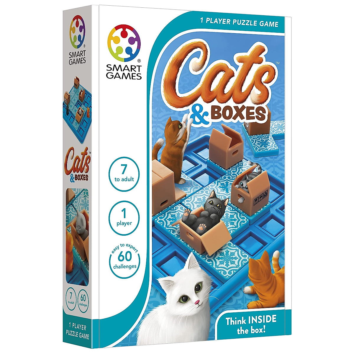 SmartGames Cats & Boxes Travel Game with 60 Challenges for Ages 7-Adult
