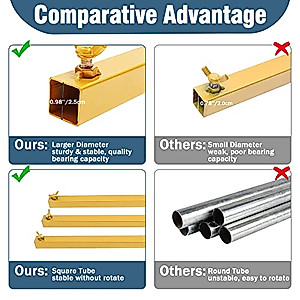 Fomcet 8FT x 8FT Backdrop Stand Heavy Duty with Base, Gold Portable Adjustable Pipe and Drape Backdrop Stand Kit, Square Metal Arch Party Frame for Wedding Birthday Parties Banquet Decorations