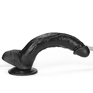 Squirting Dildo Black Dildo, lovetoy 11" Realistic Squirting Dildo Ejaculating Dildo with Enema Bulb Removable, Adult Sex Toy Big Anal Dildo Strap on Thick Huge Large Dildo Suction Cup Dildo Butt Plug