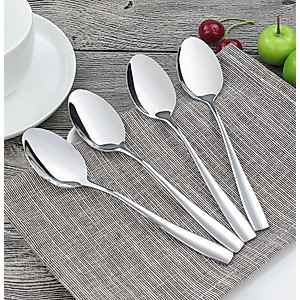 HOMMP 16-Piece Stainless Steel Dessert Spoons