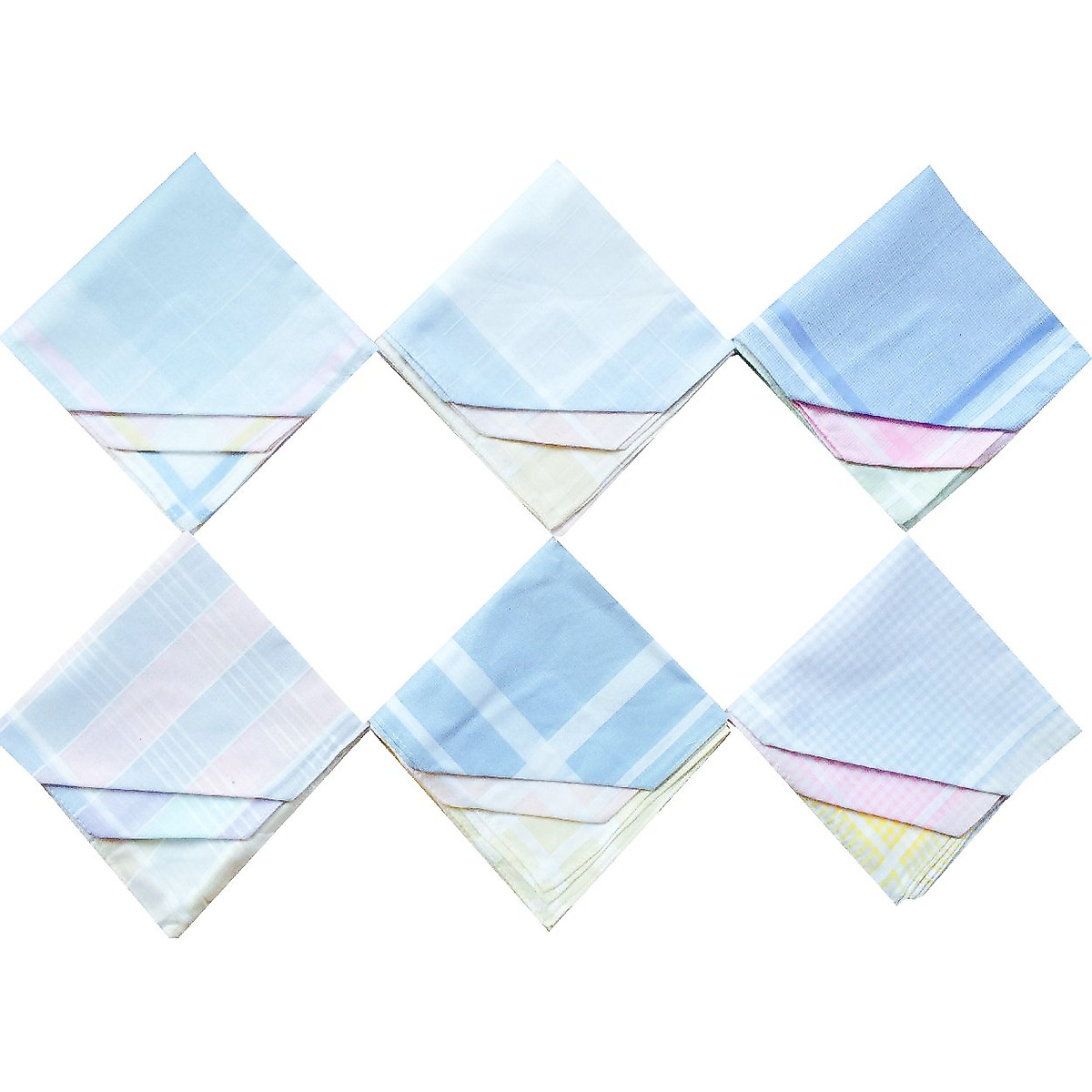 La closure Womens Colored Stripe Border Soft 100% Cotton Handkerchiefs Bulk Pack