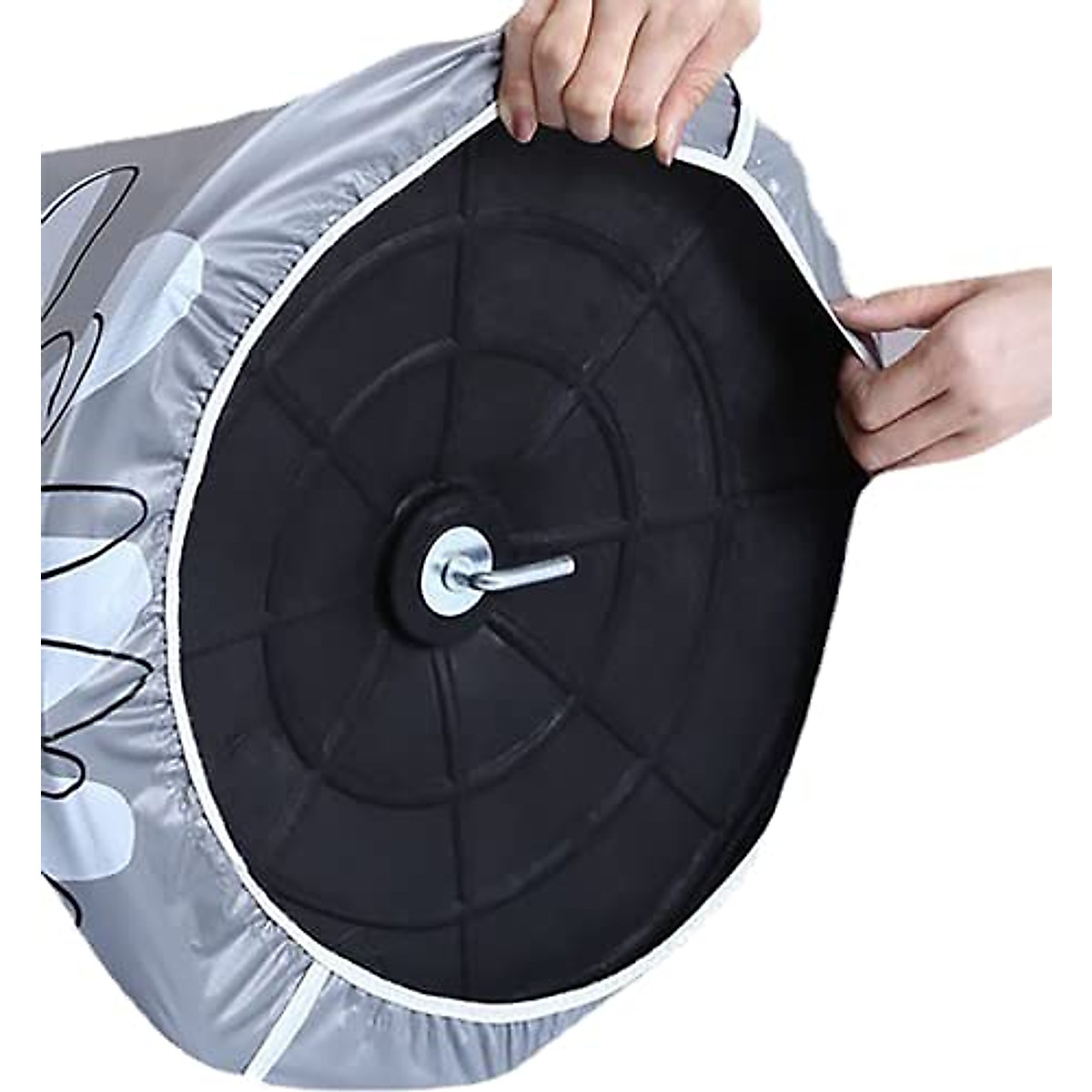 Alqpopg Fan Cover Dust Washable Floor Fans Cover Heavy Duty Standing Round Dustproof Covers Waterproof Protector for Indoor Outdoor Household Gray