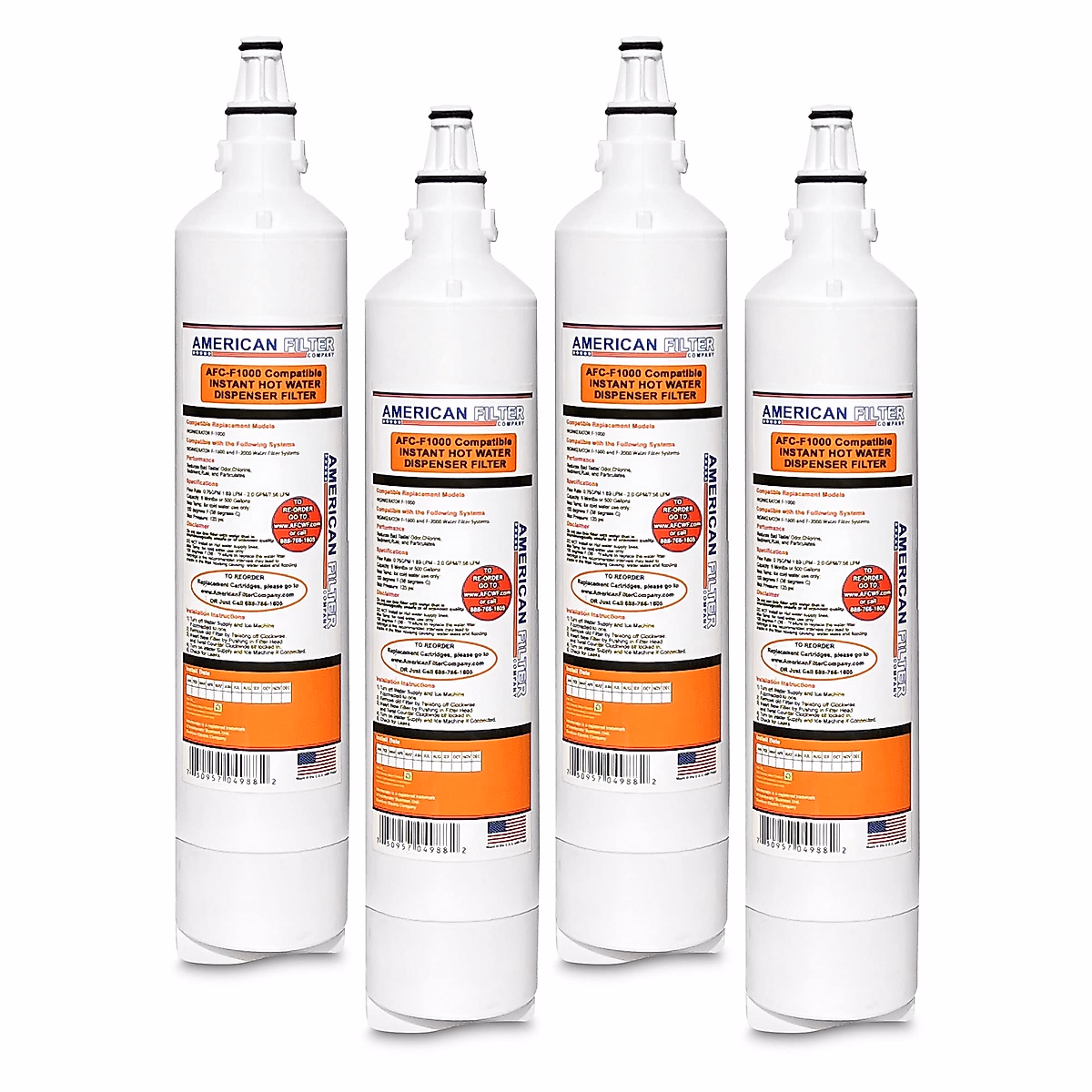AFC Brand, water filter, Model # AFC-F1000, Compatible with F-1000 F1000 Instant HOT Water Dispenser Filters 4