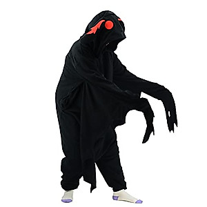 Mothman Halloween Onesie Adult Pajamas Cosplay Animal Homewear Sleepwear Jumpsuit Costume for Women Men