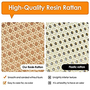 STARY Mid Century Modern Leather Rattan Dining Room Chair, 1 Pcs, Black