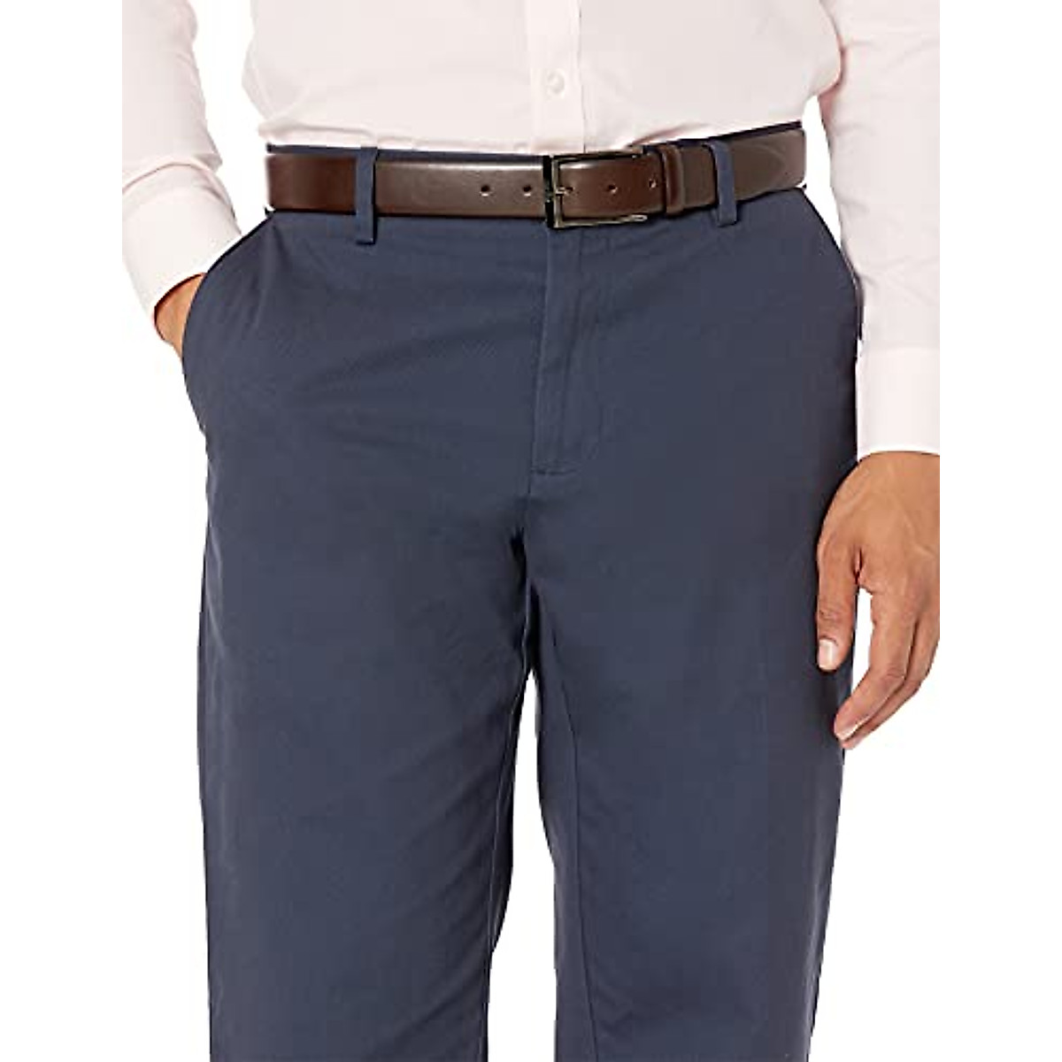 Amazon Essentials Men's Classic-Fit Wrinkle-Resistant Flat-Front Chino Pant (Available in Big & Tall), Navy, 38W x 32L