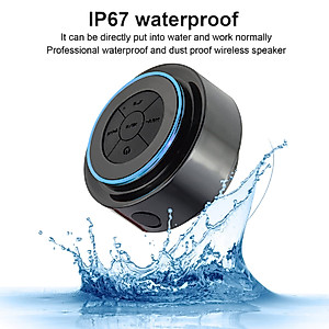 Bluetooth Shower Speaker, Waterproof Bathroom Stereo, Portable Wireless Outdoor Speaker with Suction Cup, 15KG Tension for Home, Pool, Beach