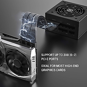 ARESGAME AGT Series ATX 3.0 & PCIE 5.0 1000W Power Supply, 80+ Gold Certified, Fully Modular, FDB Fan, Compact 140mm Size, 10 Year Warranty, ATX Gaming Power Supply