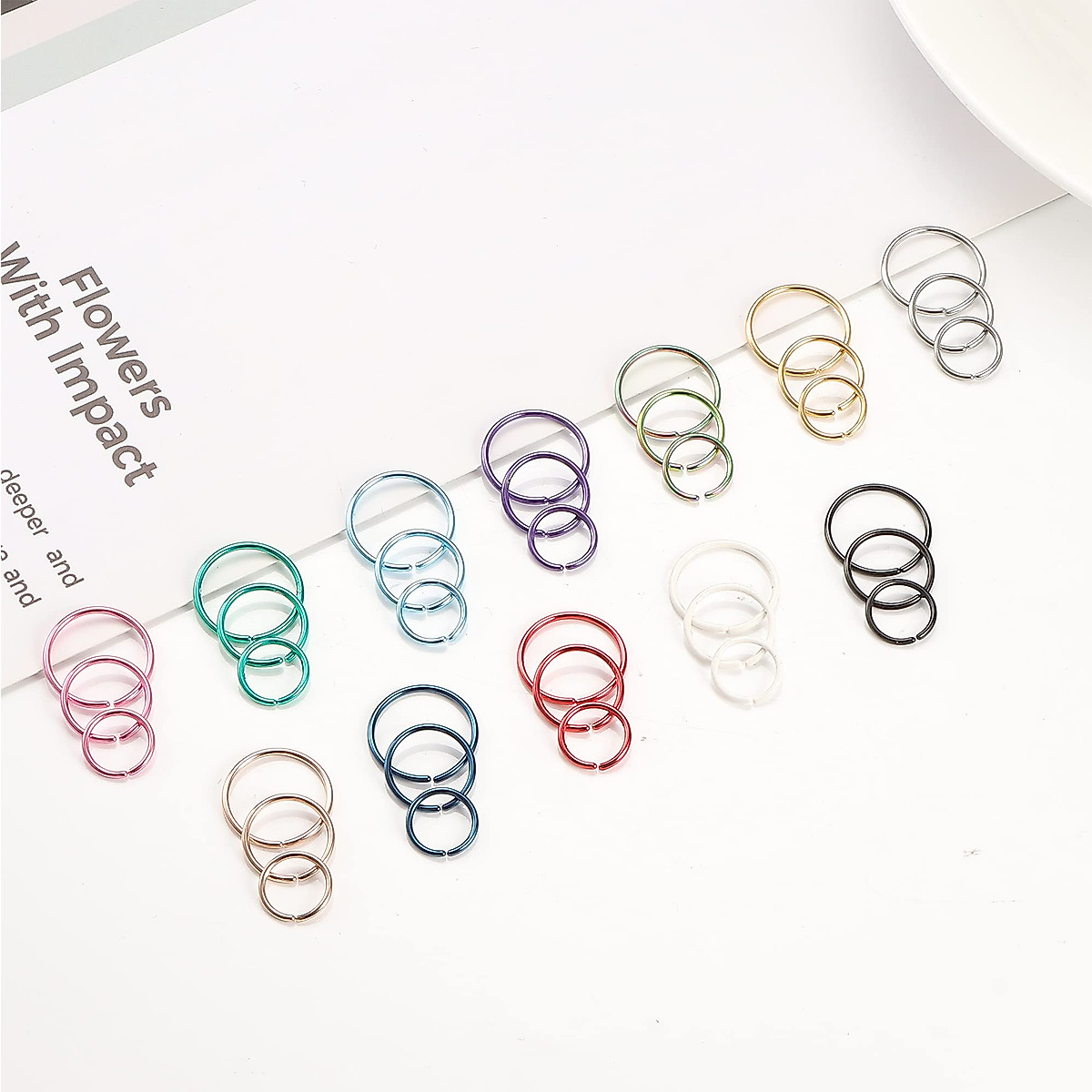 Magitaco 36PCS 20G Nose Ring Hoop 316L Stainless Steel Nose Piercing Lip Septum Tragus Ring Helix Cartilage Earring Hoop Piercing Nose Rings for Women Men