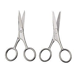 Motanar 4 Pieces Beard Scissors Set, Grooming Scissors Men and Mustache Beard Combs Beard Grooming Kit with Storage Bag