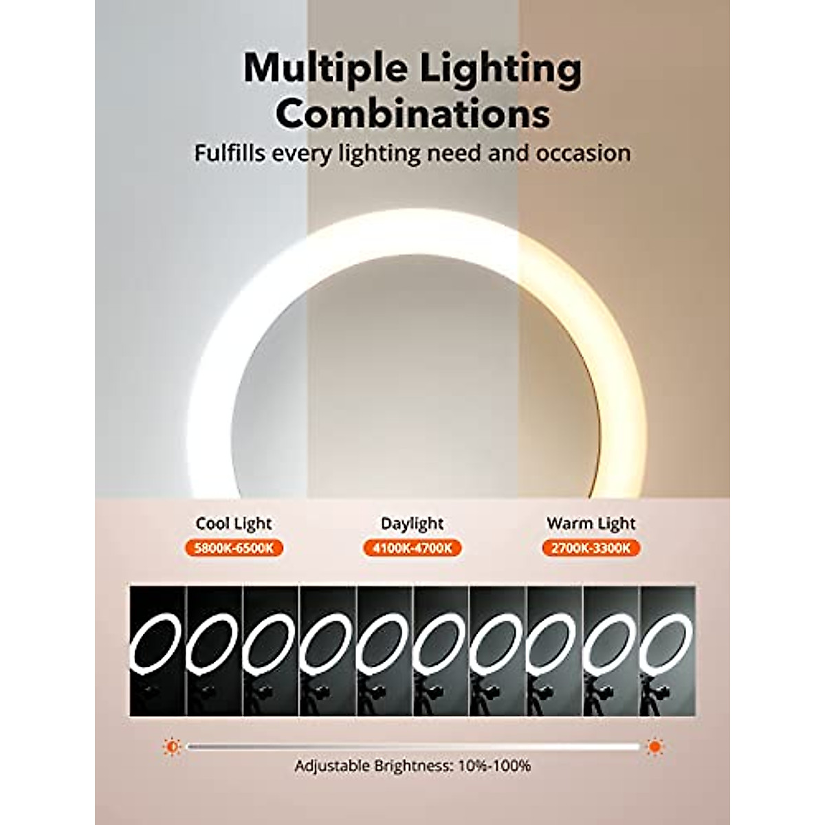 12" Ring Light, Selfie Ring Light with 3 Color Modes, Adjustable Brightness, Extendable Tripod Stand, 2 Phone Holders, Bluetooth Remote Shutter for Photography/Makeup/Vlogs/Live Stream/YouTube…