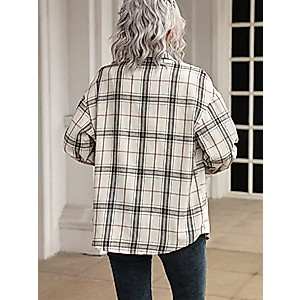 Button Down Shirts Blouse Long Sleeve Flannel Plaid Shirts Oversized Tops