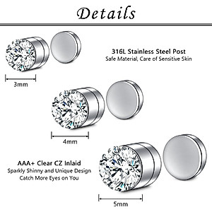 TOKRING Fake Nose Ring Hoop Fake Septum Nose Cuffs/ Studs Clip On Lip Ear Non Pierced Jewelry for Women Men Silver