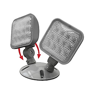 NICOR Lighting Wet Location Emergency LED Remote Dual Light Fixture (ERL4-10) , Gray