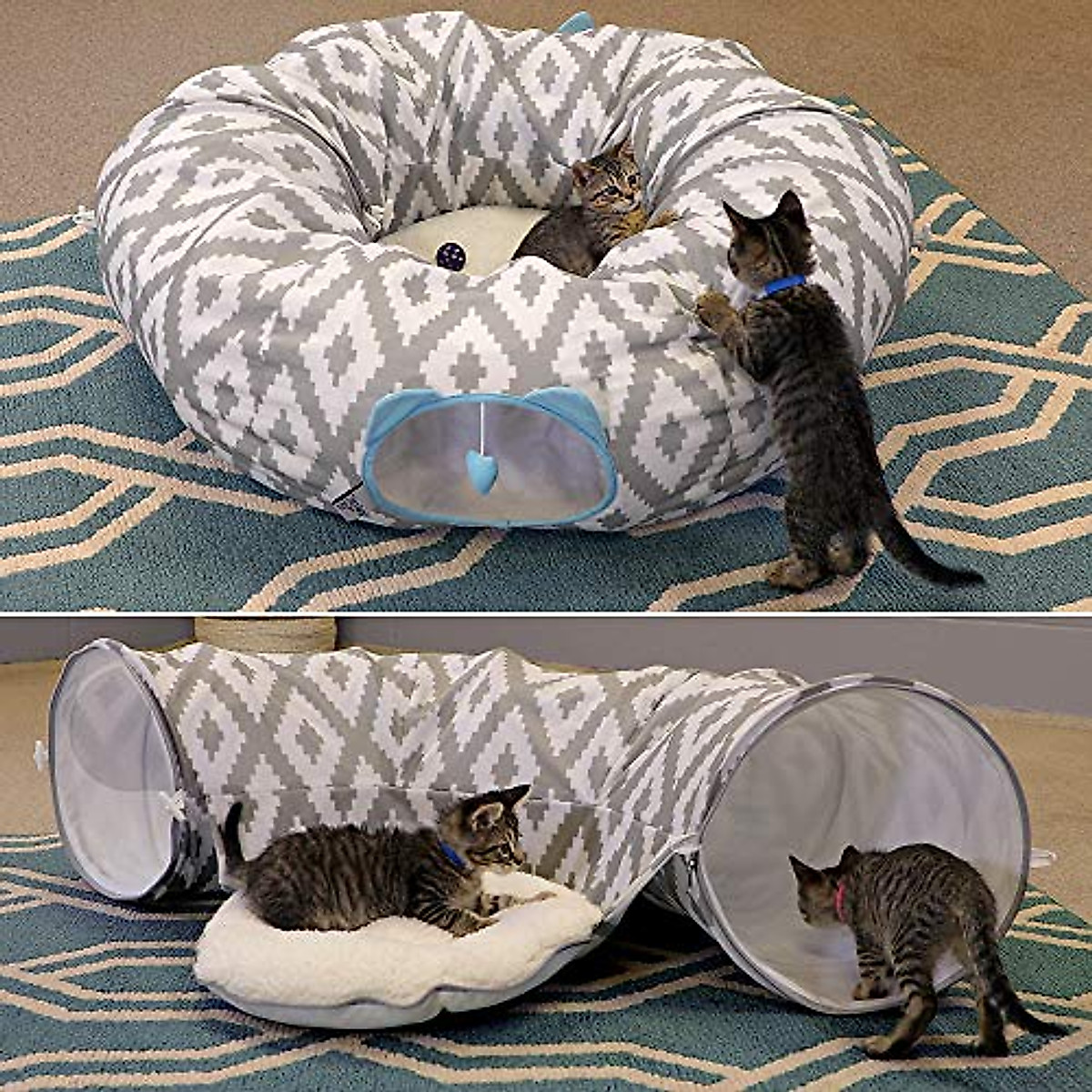 Kitty City Large Cat Tunnel Bed, Cat Bed, Pop Up Bed, Cat Toys