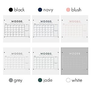 Custom Acrylic Calendar | Landscape Dry Erase Acrylic wall Calendar | Custom name and boxes | floating Wall Calendar with last name or family name