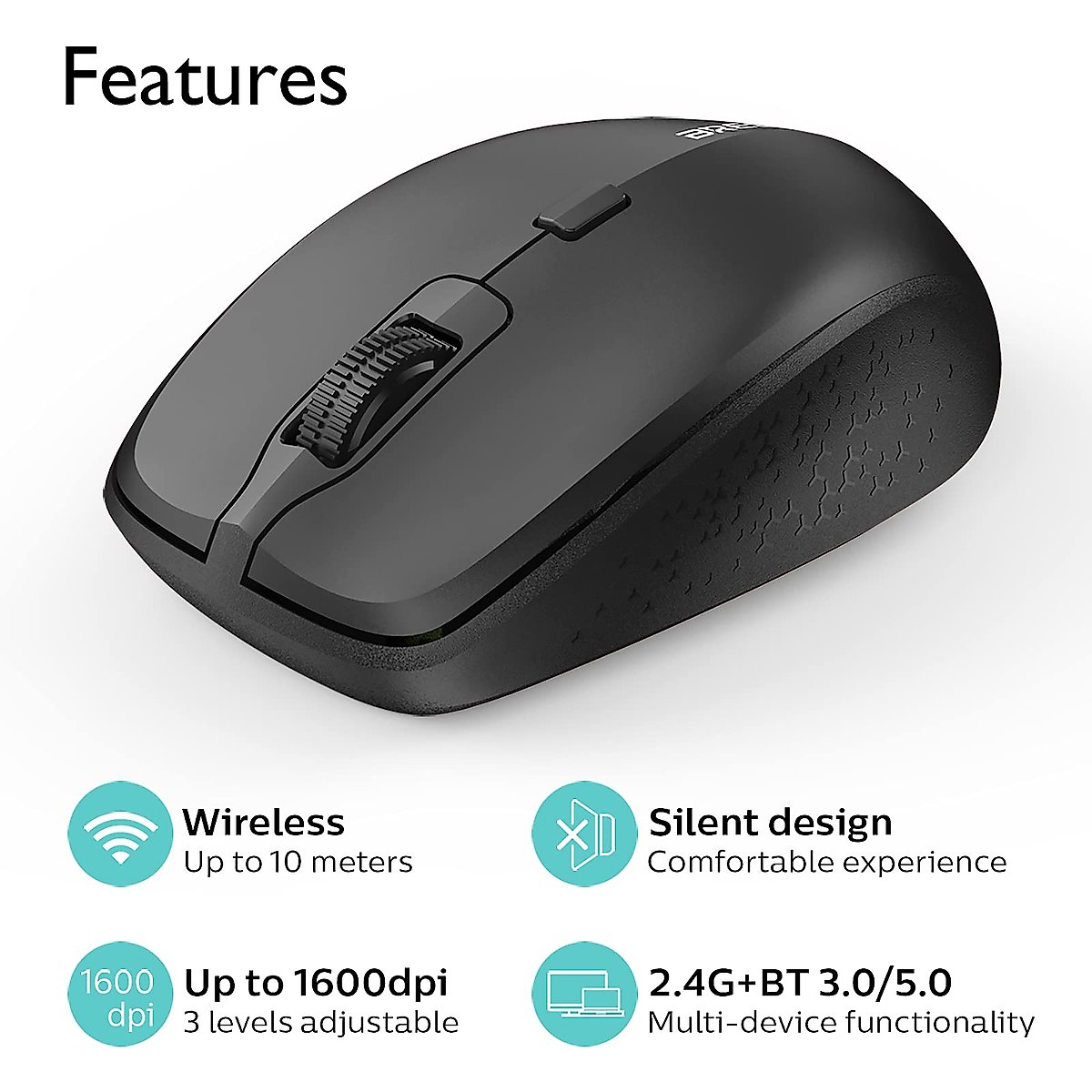 BreSii Wireless Bluetooth Mouse: Wireless Mouse for Laptop, 5PACK Bluetooth Computer Mouse Ergonomic Optical Mice Wireless Silent USB Mouse for IPAD MacBook Tablet Notebook PC Phones
