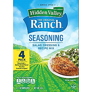 Hidden Valley Original Ranch Salad Dressing & Seasoning Mix, Gluten Free, Keto-Friendly - 4 Packets (Package May Vary)