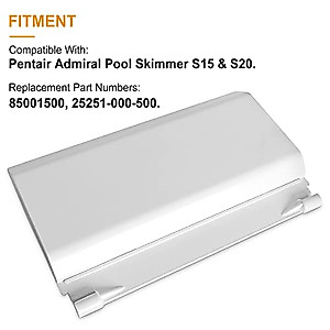 Porscan 85001500 Skimmer Door Weir Flap Compatible with Pentair Pool Skimmer - Skimmer Door Flap Assembly Compatible with Pentair Admiral S-20 S15 Automatic Skimmers, Replace 25251-000-500