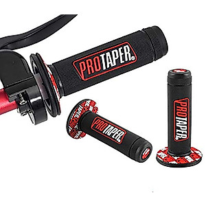 Templehorse Handlebar Grips 7/8" 22mm 28mm Dirt Pit Bike Universal ATV UTV Pro Part Racing Rubber for CR250 CR 250 CR250F CRF 250 CRF230F XR 230 (Red,)