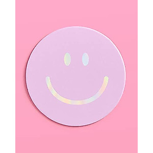 xo, Fetti Smile Pastel Party Drink Coasters - 16 pcs - Iridescent Foil | Happy Pastel Birthday Party Decorations, Cute Bachelorette Party, Cool Cocktail Disposable Coaster