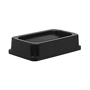 AmazonCommercial 23 Gallon Double Flip Lid for Slim Trash Can, Black, 1-Pack