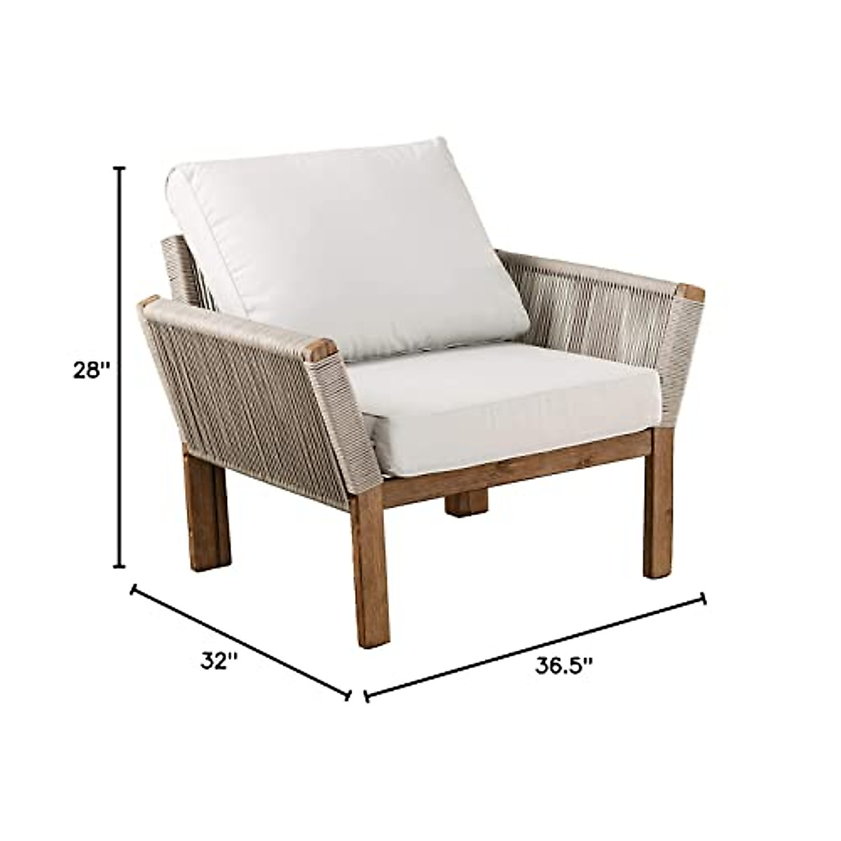 SEI Furniture AMZ8039801DO Brendina Outdoor Armchair, Natural, White