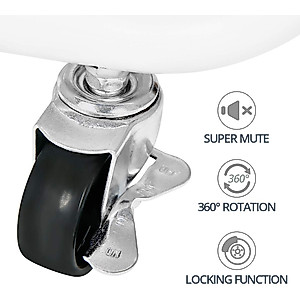 4-Tier Metal Mesh Utility Rolling Cart Storage Organizer Shelf Rack with Lockable Wheels for Living Room Kitchen Office, White