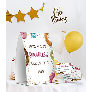 Guess How Many Sprinkles Are In The Jar, Baby Shower Games, Baby Shower Decorations - One Sign and 50 Cards(MANY016)