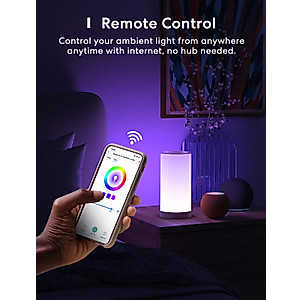 meross Smart WiFi Table Lamp, Bedside Lamp, Compatible with Apple HomeKit, Siri, Amazon Alexa and SmartThings, Tunable White and Multi-Color, Touch Control, Voice and App Control