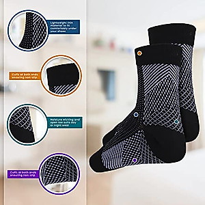 Define Essentials Compression Plantar Fasciitis Socks Ankle Compression Sleeve Heels Arch Supports & Heel Pain Relief Ankle Supports for Men and Women (White, Large-XLarge)