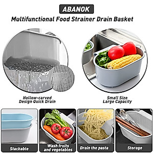 Sink Drain Strainer Basket, Abnaok Multifunction Sink Strainer Kitchen Food Catcher for Filter Kitchen Waste and Wash Vegetables Fruits (Grey)