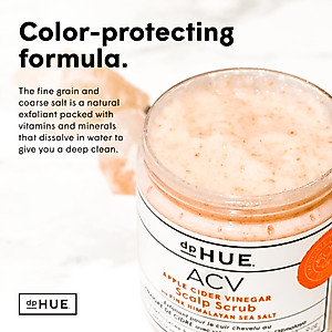 dpHUE Apple Cider Vinegar Scalp Scrub with Pink Himalayan Sea Salt, 9 oz - Natural Exfoliating Scrub & Dry Scalp Treatment - Aloe Vera & Avocado Oil - Gluten Free, Vegan