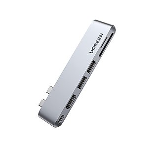 UGREEN USB C Hub Adapter for MacBook Pro MacBook Air M1 2020 2019 2018 with 4K HDMI Thunderbolt 3 100W Power Delivery SD TF Card Reader and 2 USB 3.0 Ports, Silver