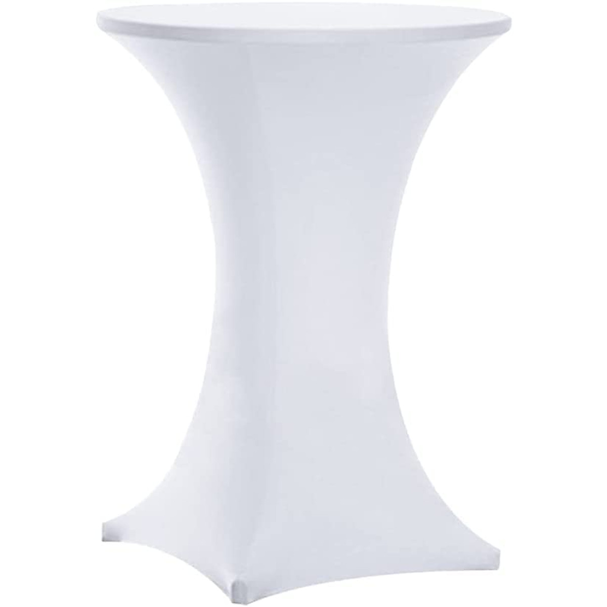 Tina's 2 Pack Spandex Cocktail Table Covers White 30x42 Inch, Fitted Stretch Cocktail Tablecloth for Round Tables (2PC 30X42 White)